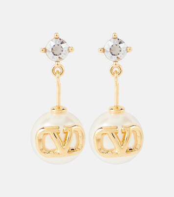 Ohrringe VLogo Signature mit Zierperlen in Gold Valentino Mytheresa