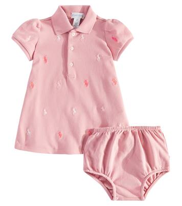 Bebé - set de vestido y braga de algodón en rosa - Polo Ralph Lauren ...