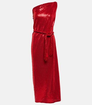 Embellished one-shoulder midi dress in red - Dodo Bar Or | Mytheresa