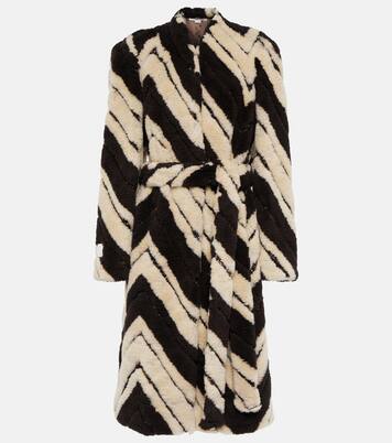 Embellished faux fur coat in black - Stella Mc Cartney Embellished faux fur coat in black - Stella Mc Cartney