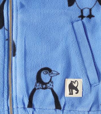 Penguin fleece jacket in blue - Mini Rodini | Mytheresa