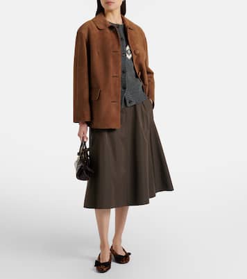 Leopard-print calf hair ballet flats in brown - Prada | Mytheresa