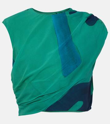 Crop top Frankie de mezcla de seda en verde - SIR | Mytheresa