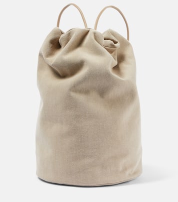 Sporty leather-trimmed backpack in beige - The Row | Mytheresa