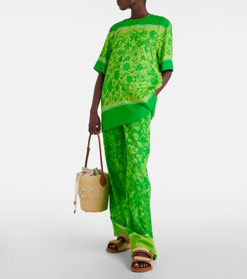 Double G raffia-effect sandals in beige - Gucci | Mytheresa